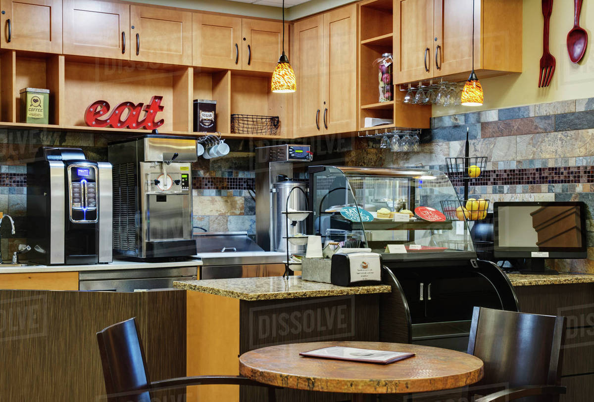 Empty cafe in assisted living facility - Royalty-free Stock Photo ...