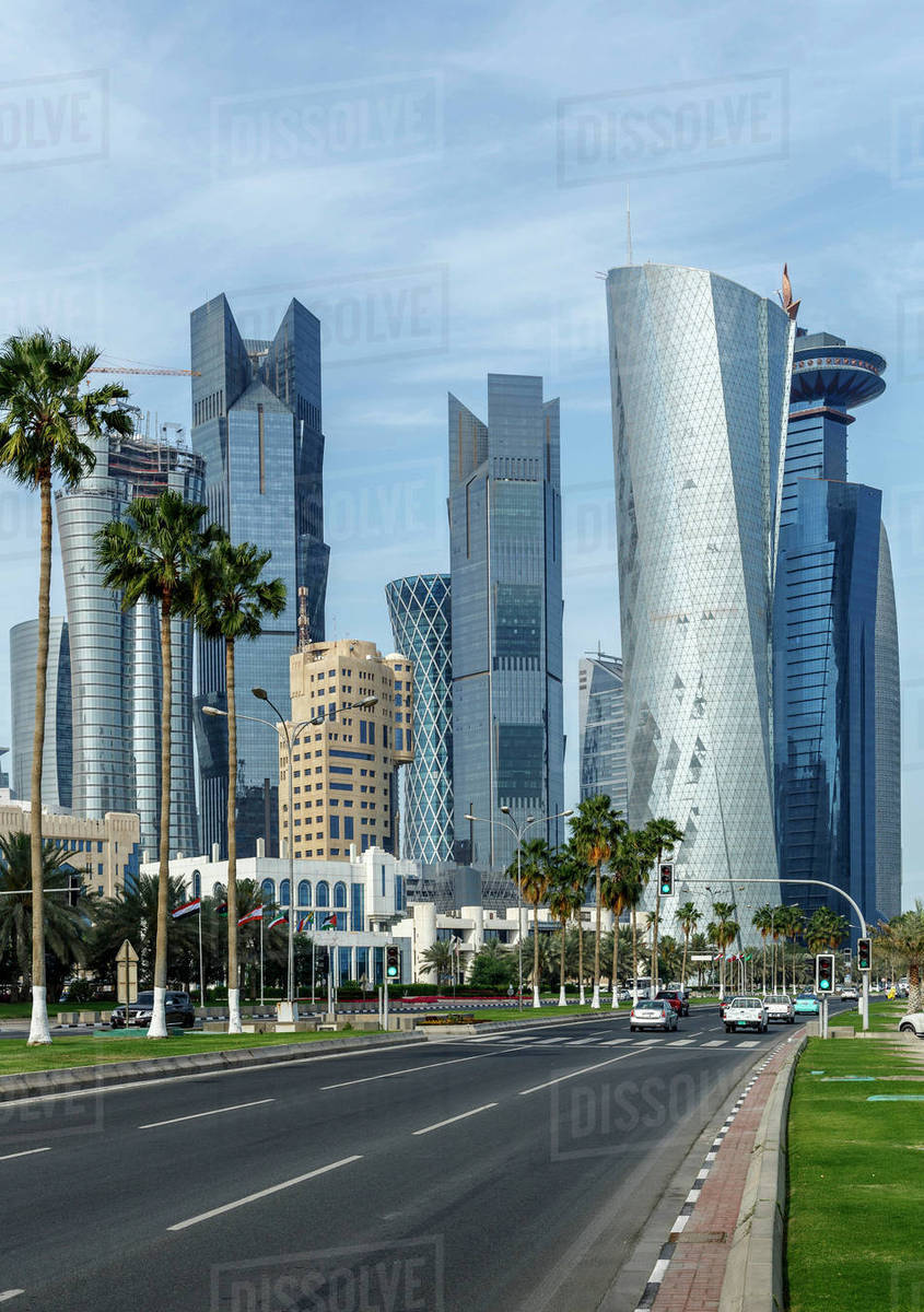 Highrise buildings in Doha cityscape, Doha, Qatar - Royalty-free Stock ...