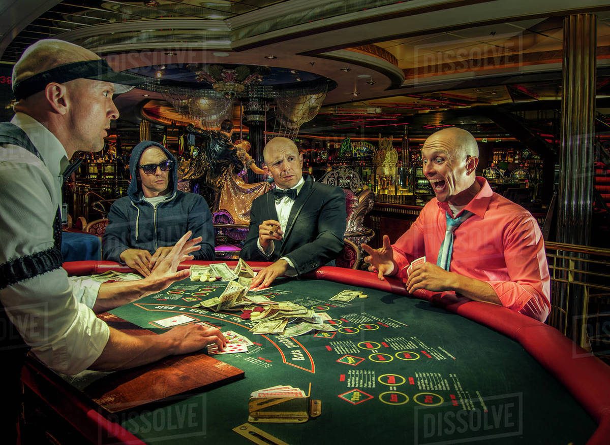 Multiple exposure of gamblers playing poker in casino - Royalty-free ...