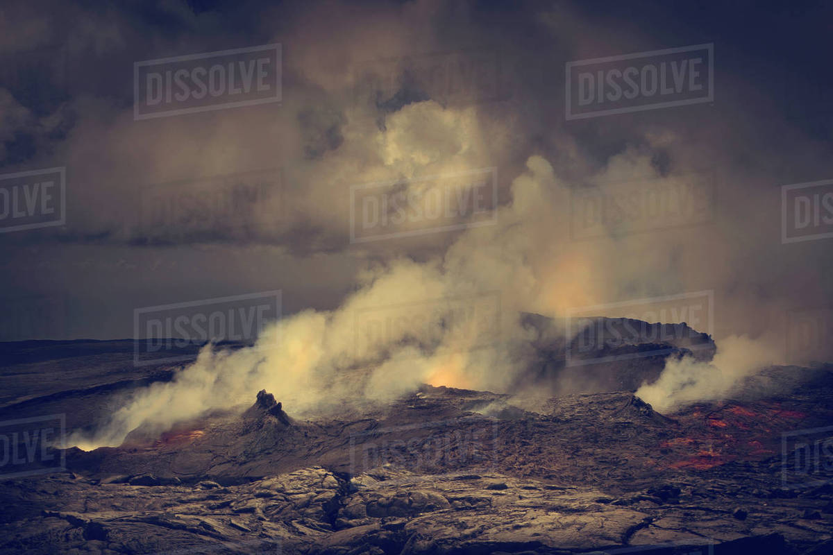 Steaming volcano - Royalty-free Stock Photo | Dissolve