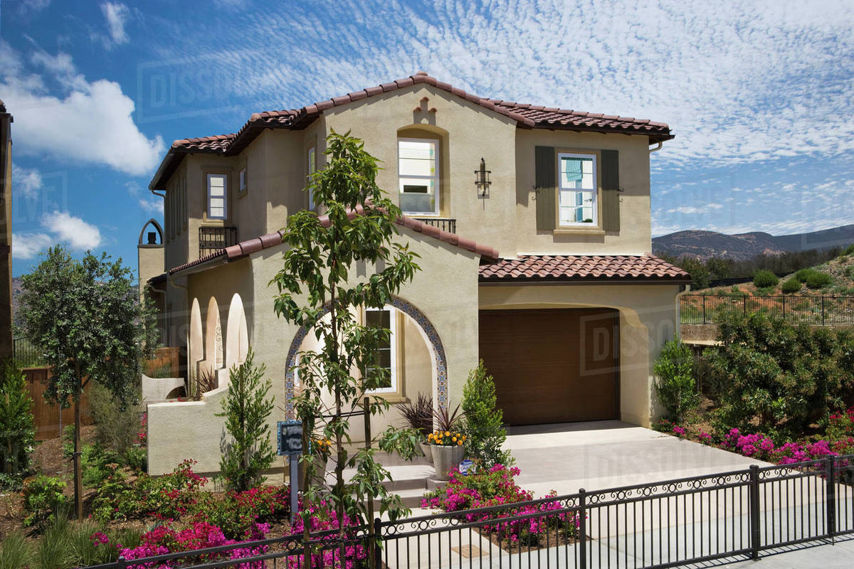 Front exterior Mediterranean style home - Royalty-free Stock Photo ...
