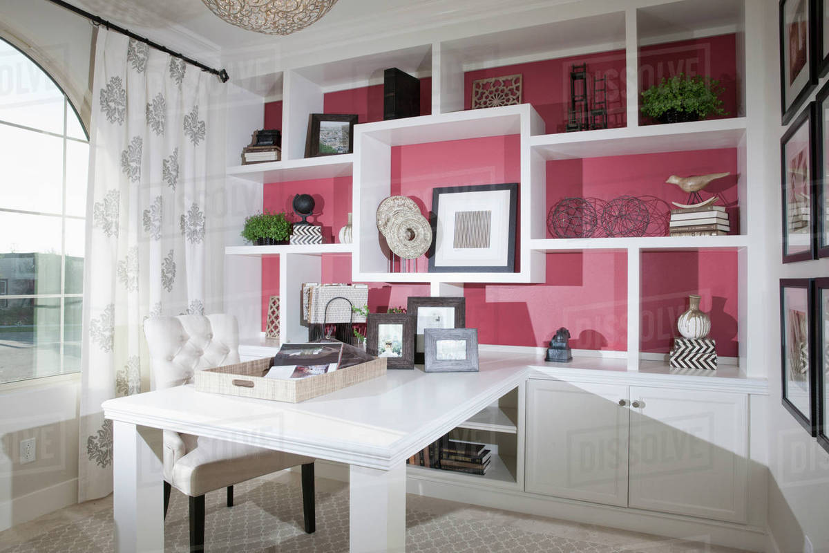 View of a contemporary study room at home - Stock Photo - Dissolve