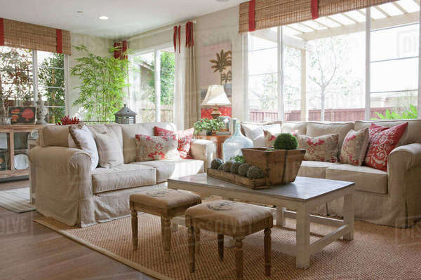 Interior of middle class living room - Royalty-free Stock Photo | Dissolve