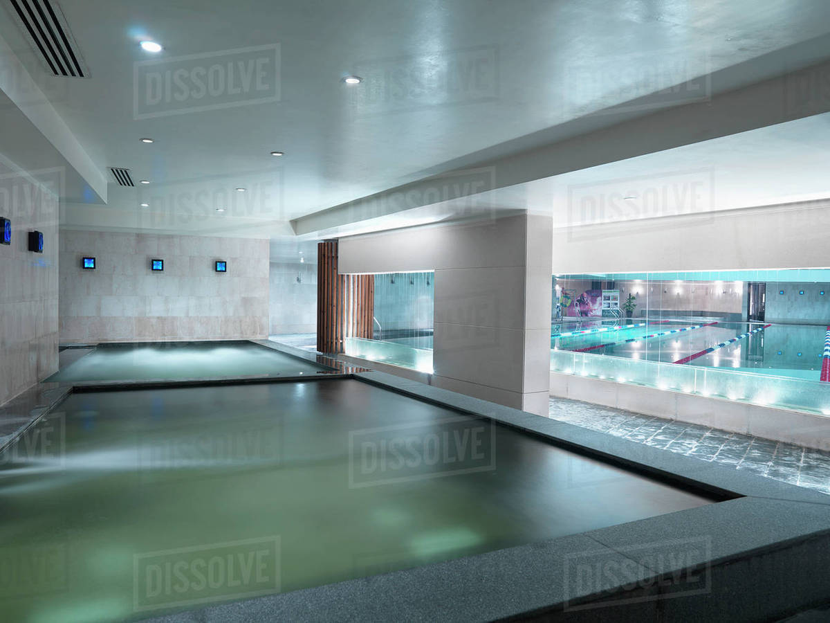 Large tile indoor swimming pool - Royalty-free Stock Photo | Dissolve