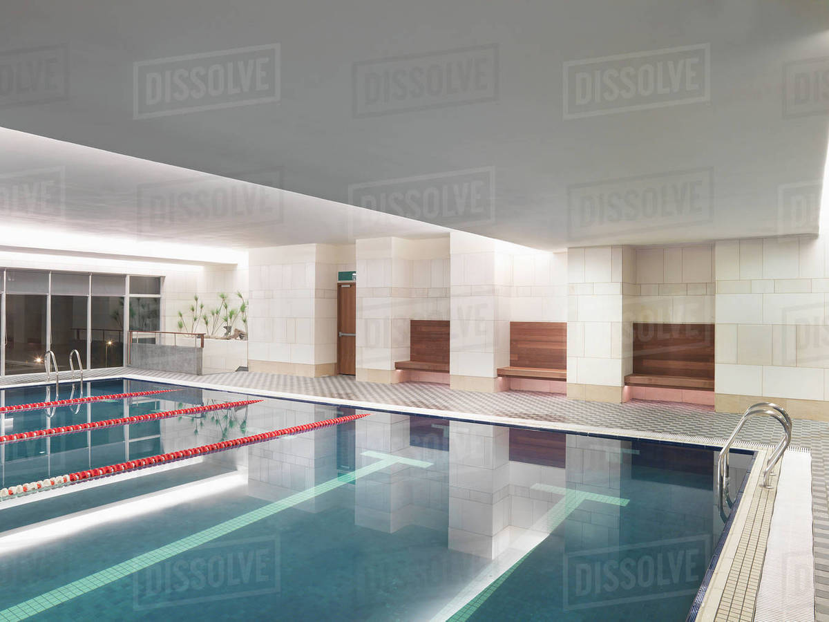 Large tile indoor swimming pool - Royalty-free Stock Photo | Dissolve