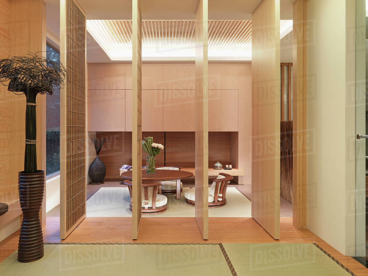 Room partition in asian home - Stock Photo - Dissolve