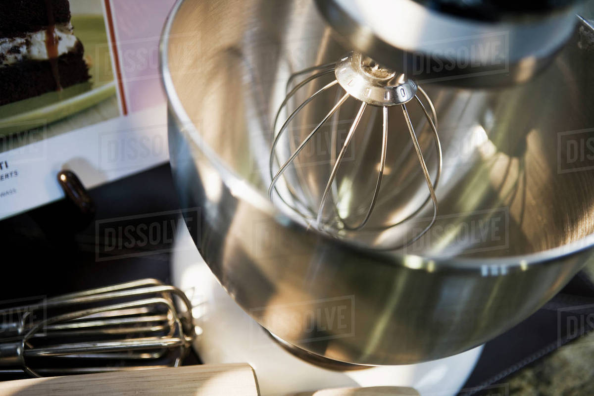 Detail of mixing bowl in classic stand mixer - Royalty-free Stock Photo ...