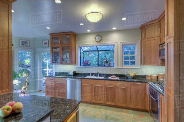 Kitchen counter in contemporary home - Stock Photo - Dissolve