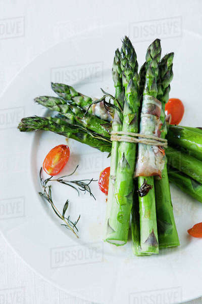 Asparagus on plate - Stock Photo - Dissolve