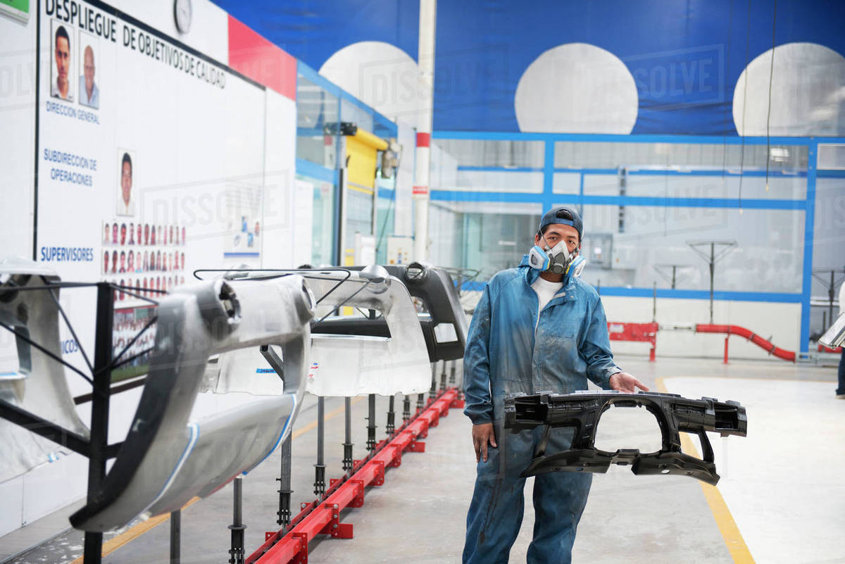 Worker holding machinery in manufacturing plant - Royalty-free Stock ...