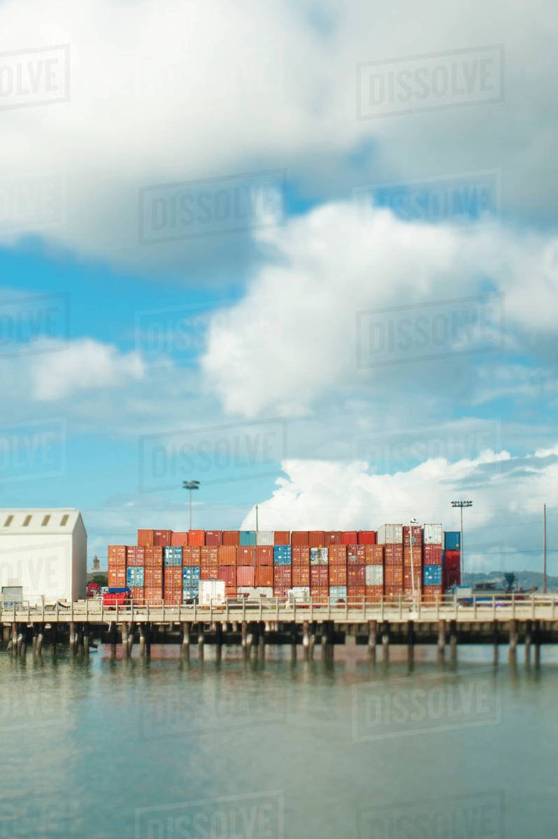 Cargo Shipping Containers on a Dock - Royalty-free Stock Photo | Dissolve