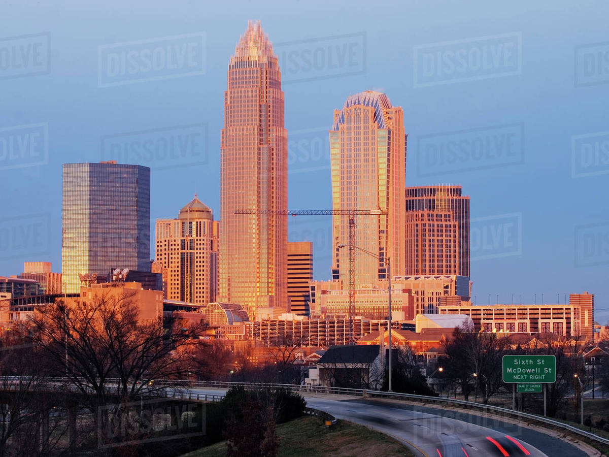 Charlotte Skyline at Sunrise - Royalty-free Stock Photo | Dissolve
