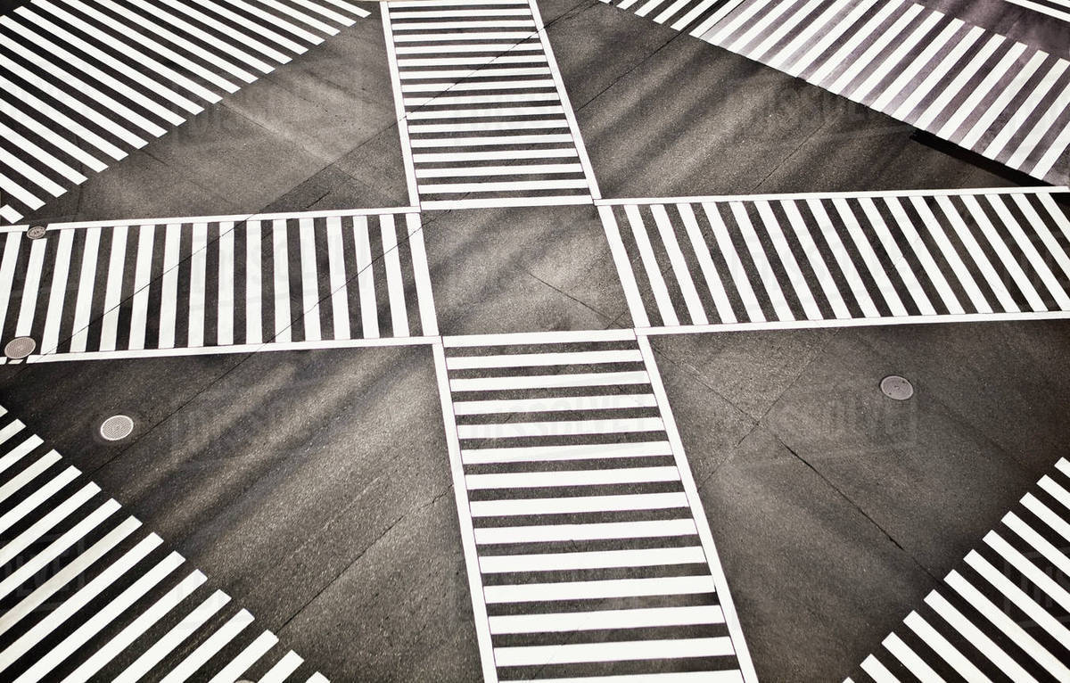 Empty crosswalk, Shibuya Crossing, Shibuya, Tokyo, Japan - Royalty-free ...