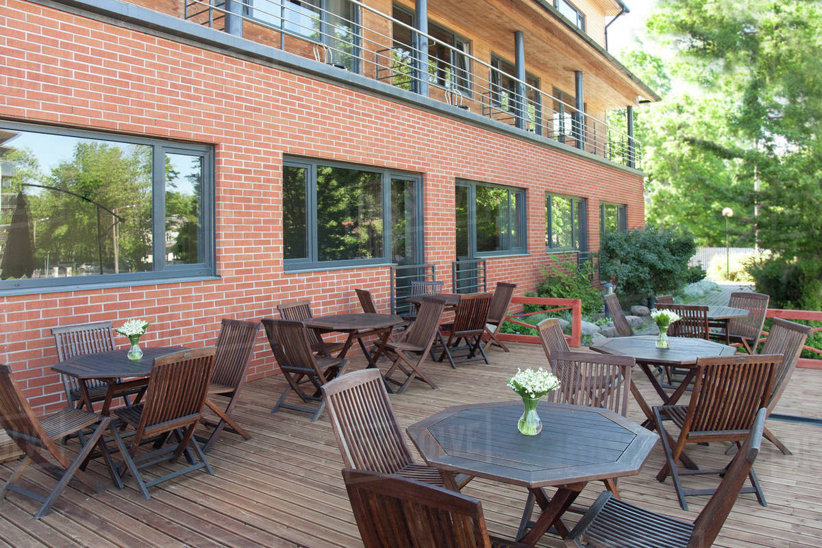 Table and Chairs on Hotel Deck - Royalty-free Stock Photo | Dissolve