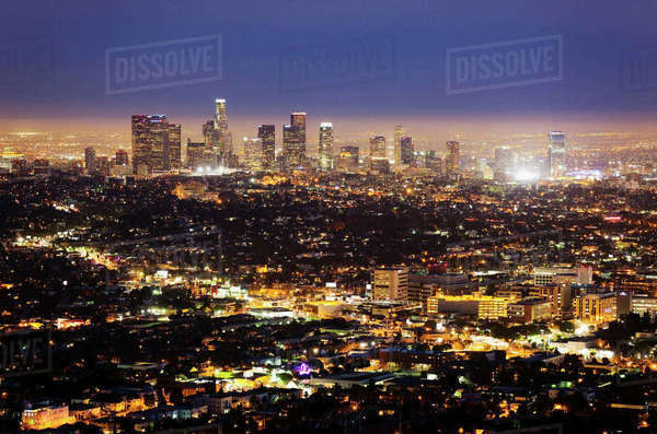 Large City at Night - Royalty-free Stock Photo | Dissolve