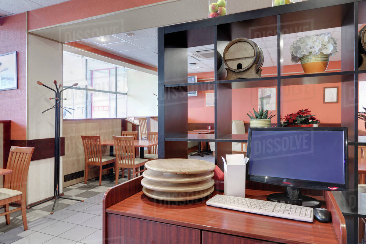 Computer at hostess station in restaurant - Royalty-free Stock Photo ...