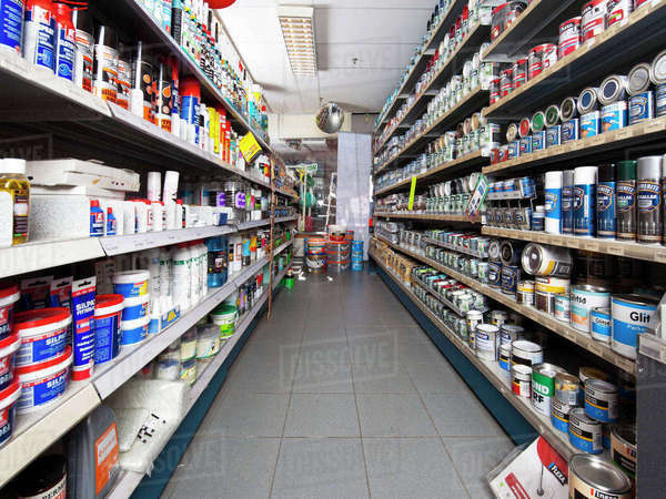 The shelves at a do it your self hardware store - Stock Photo - Dissolve