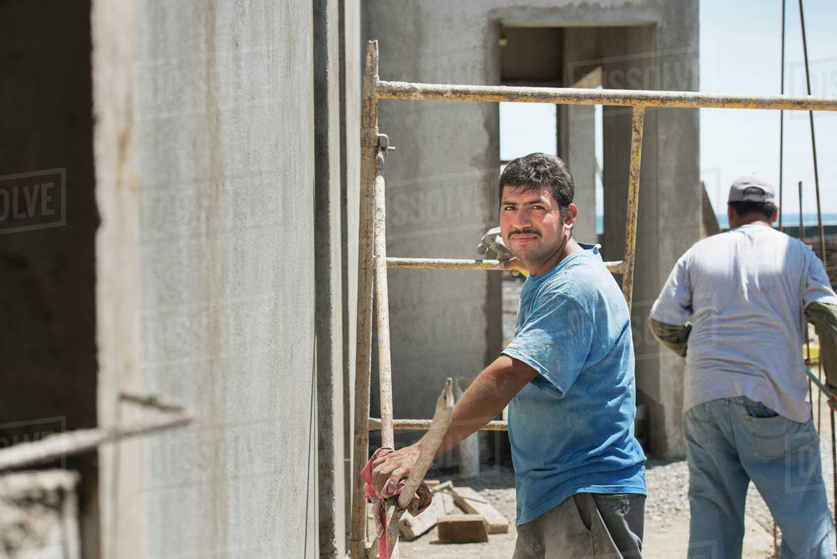 Hispanic construction worker at construction site - Royalty-free Stock ...