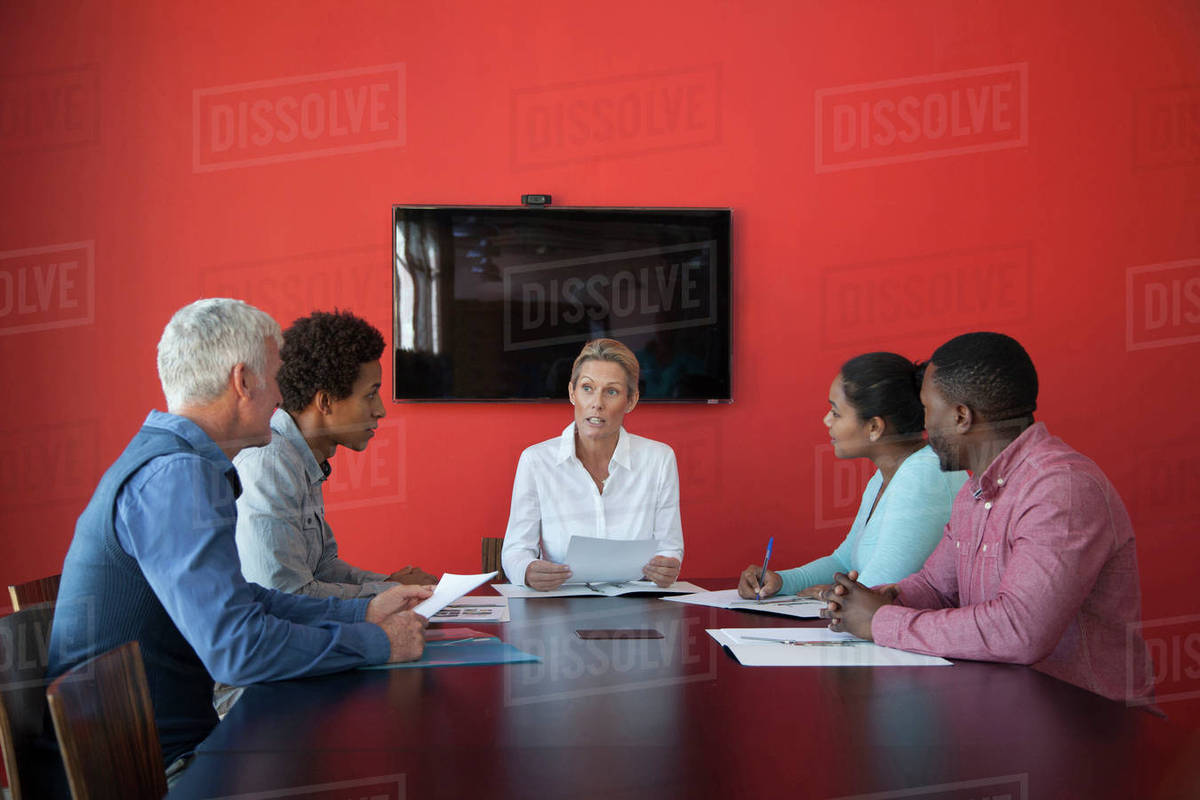 Business people talking in conference room meeting - Royalty-free Stock ...