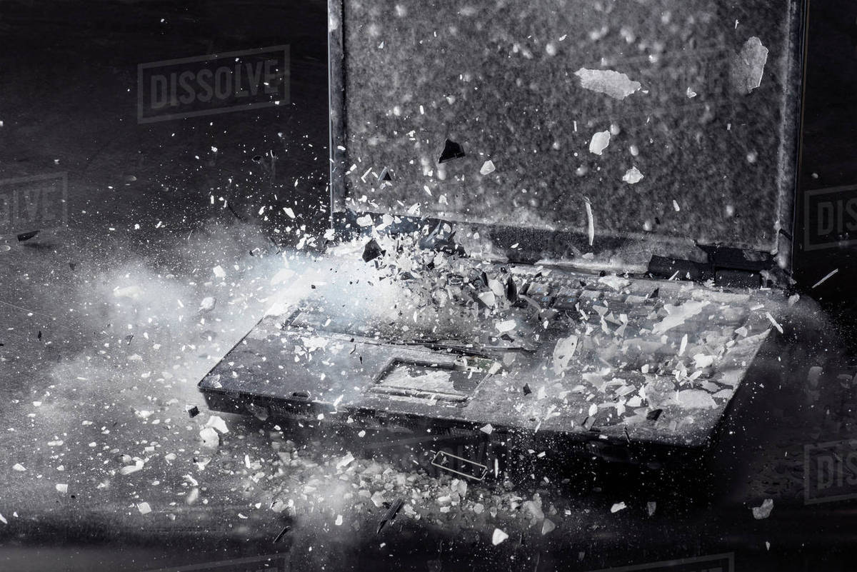 Ice shattering on frozen laptop - Royalty-free Stock Photo | Dissolve