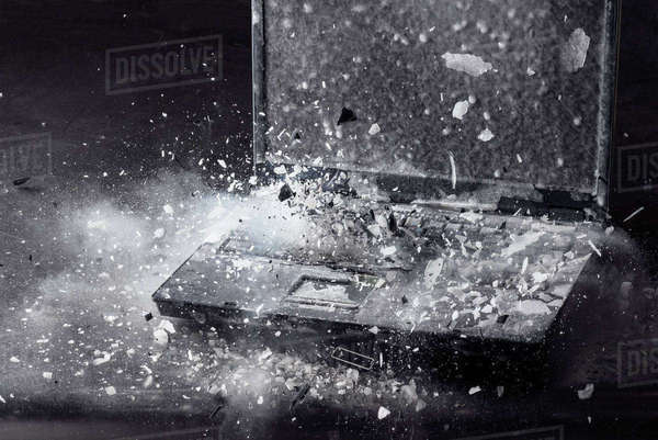 Ice shattering on frozen laptop - Royalty-free Stock Photo | Dissolve