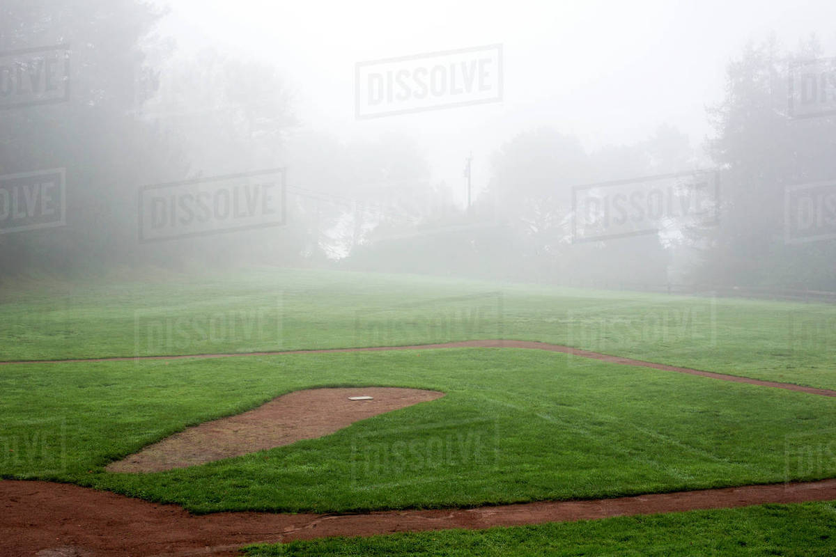 Fog over baseball field - Royalty-free Stock Photo | Dissolve