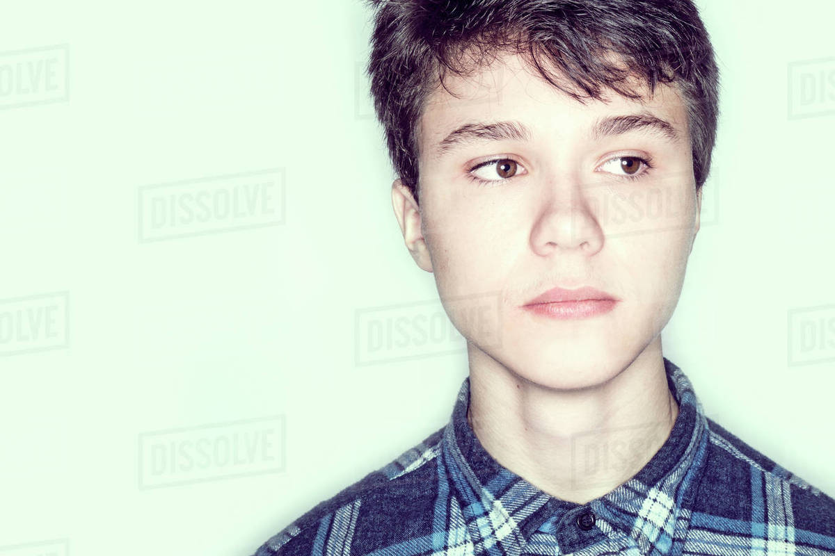 Portrait of serious Caucasian teenage boy - Royalty-free Stock Photo ...