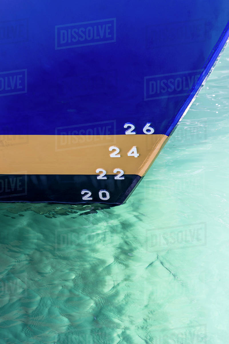 Depth markers painted on ship hull - Royalty-free Stock Photo | Dissolve