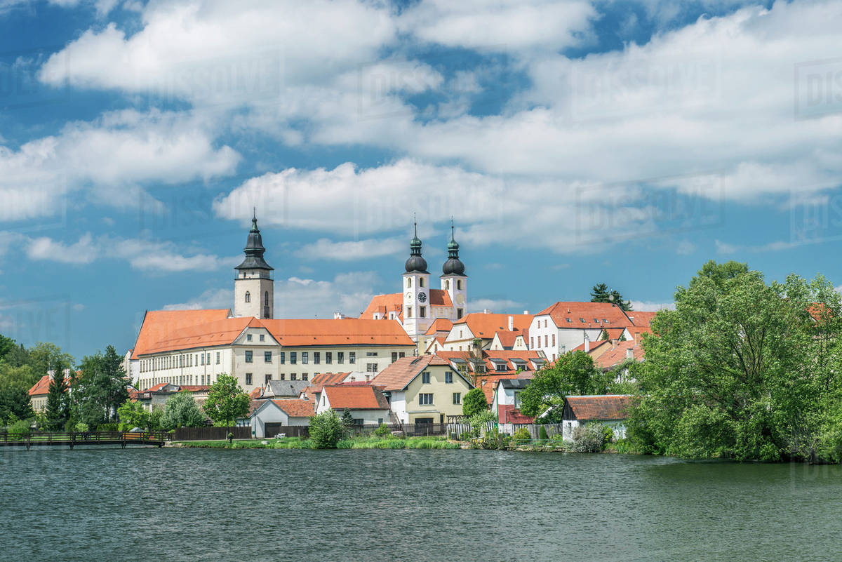 Strahov Monastery on lake, Prague, Central Bohemia, Czech Republic ...
