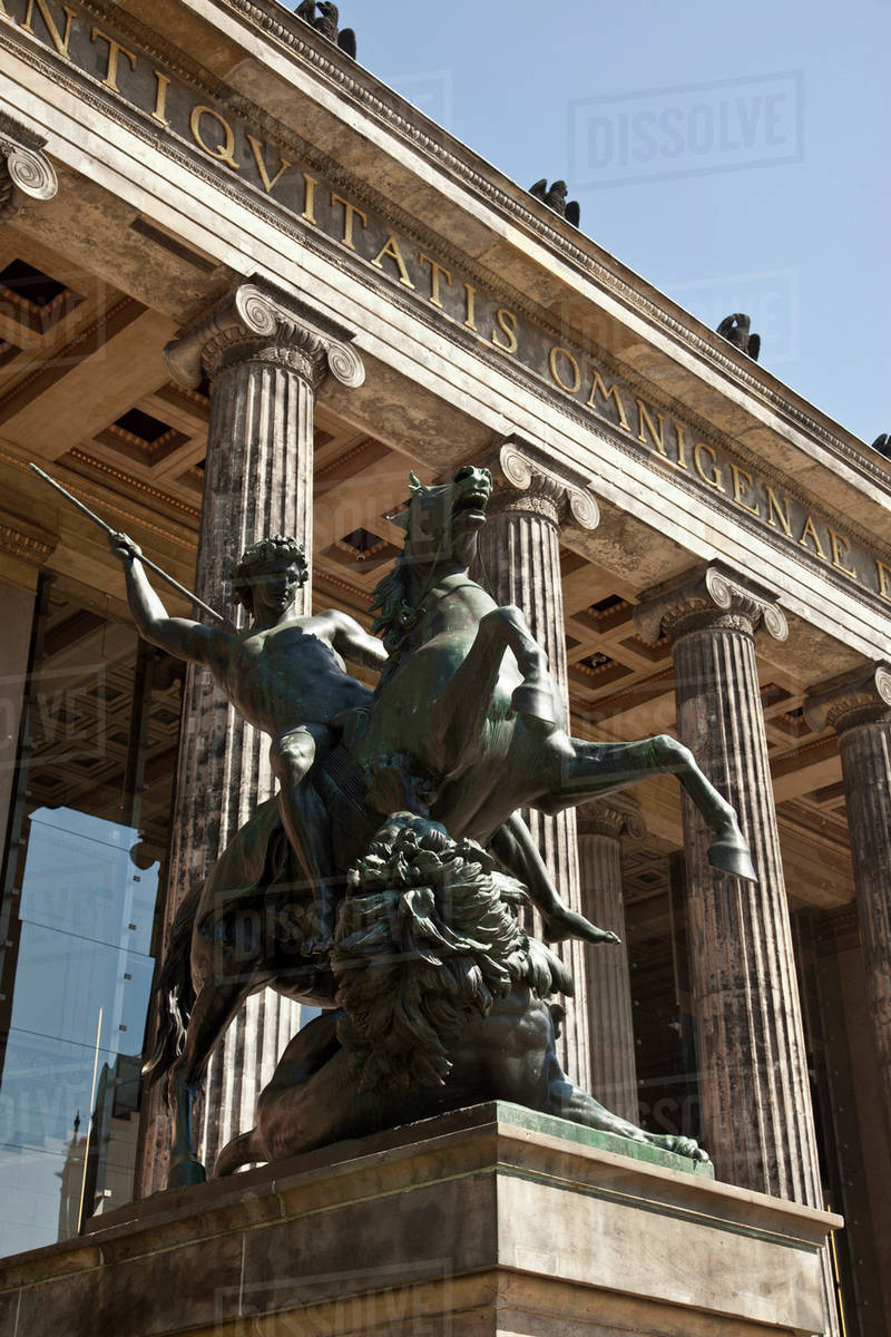 Columned building with ornate statue, Berlin, Germany - Royalty-free ...