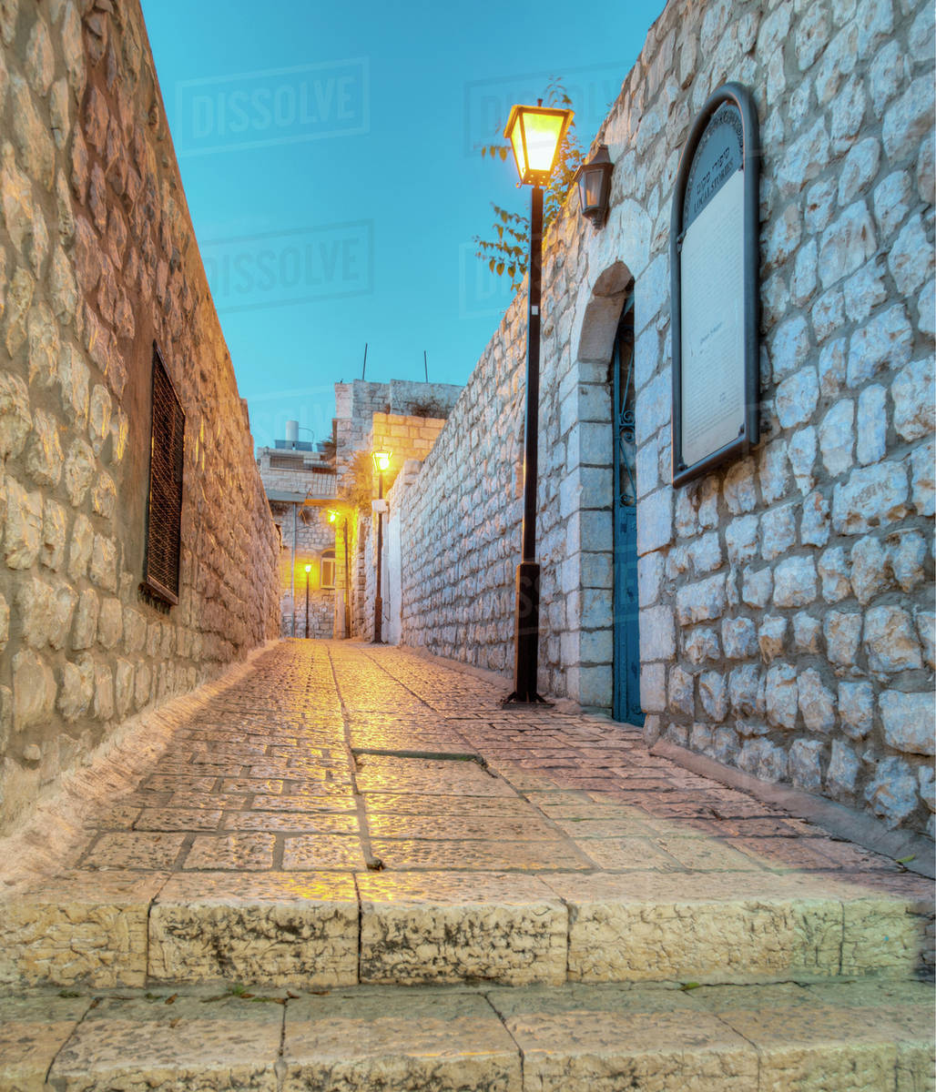 Old Stone Alleyway With Electric Lights - Royalty-free Stock Photo ...