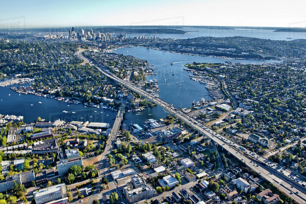 Flying Over Seattle - Royalty-free Stock Photo | Dissolve