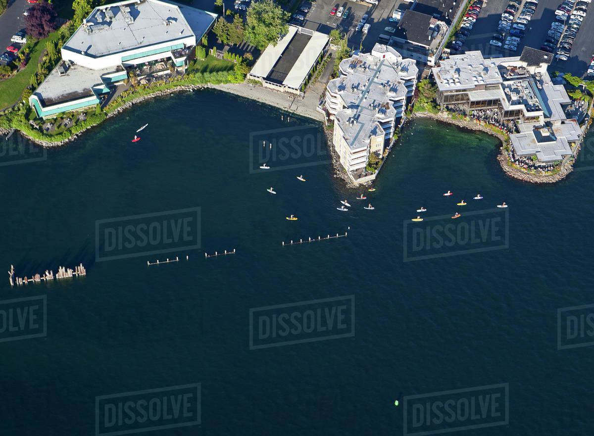Buildings On Lakeside - Stock Photo - Dissolve