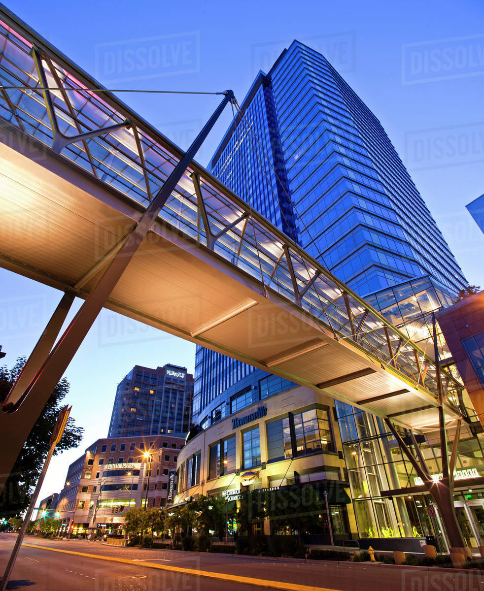 Pedestrian Sky Bridge At Sunrise - Royalty-free Stock Photo | Dissolve