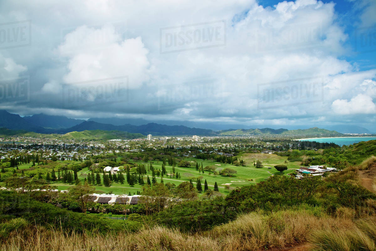 View of Kailua, O'ahu, Hawaii - Stock Photo - Dissolve