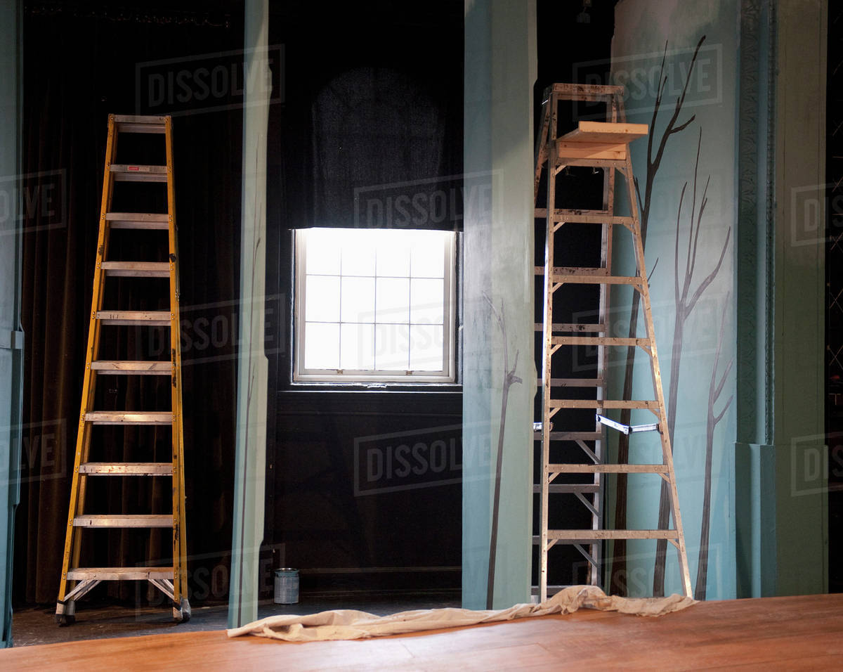 Ladders Offstage in a Theatre - Royalty-free Stock Photo | Dissolve