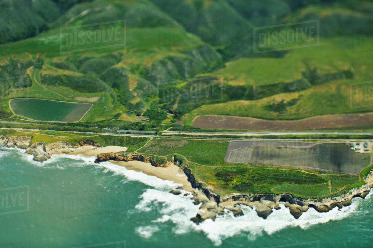Aerial View of a Coastal Road - Royalty-free Stock Photo | Dissolve