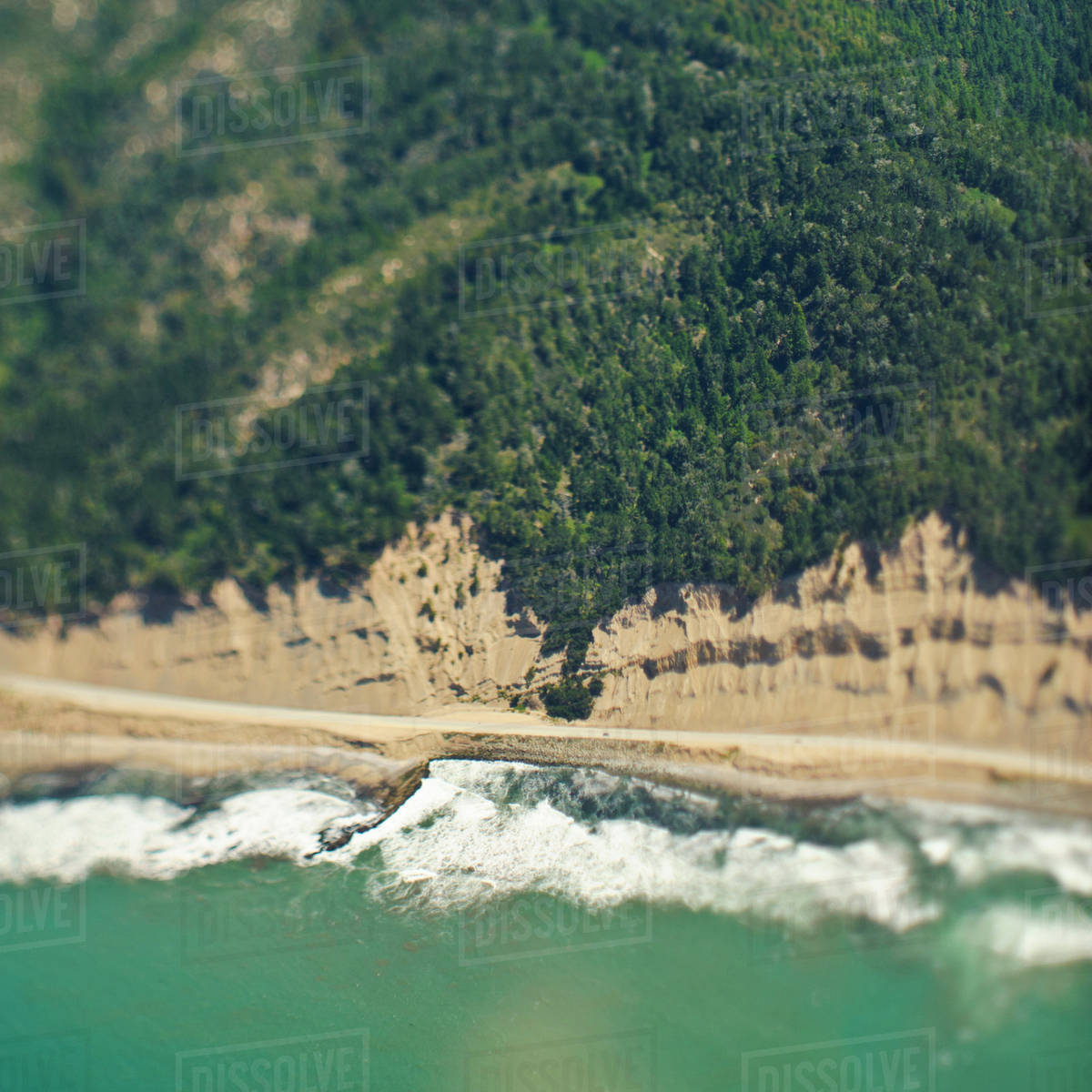 Aerial View of a Coastal Road - Royalty-free Stock Photo | Dissolve