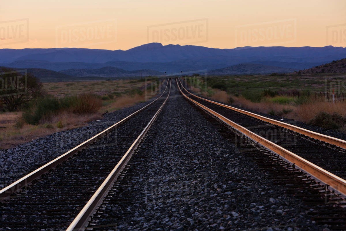 Railroad Lines at Dawn - Royalty-free Stock Photo | Dissolve