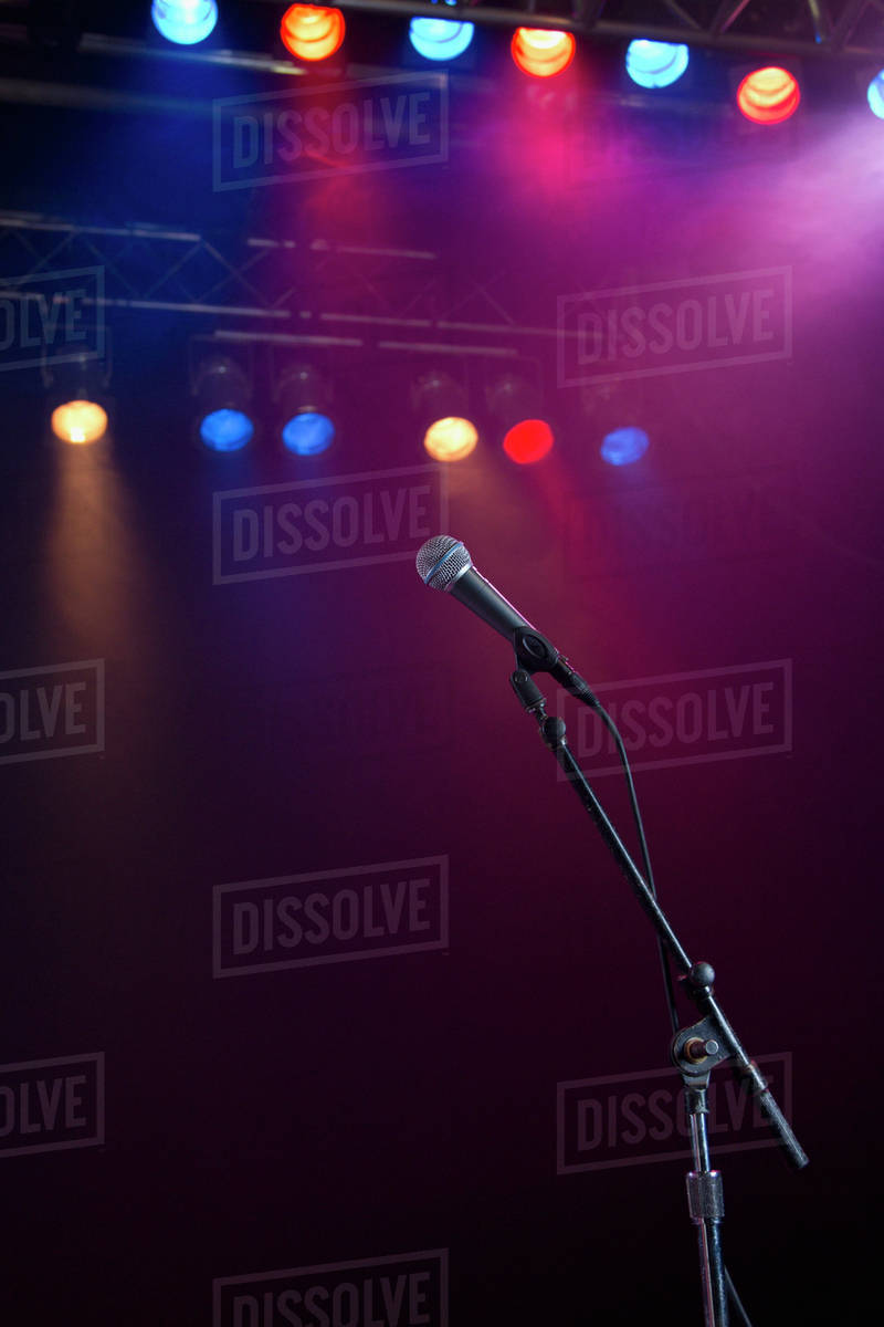 Microphone on stage - Royalty-free Stock Photo | Dissolve