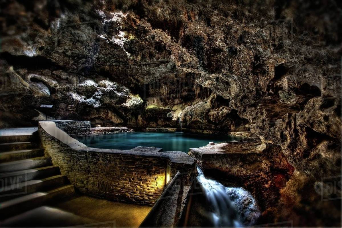 Interior of hot springs, Cave and Basin - Royalty-free Stock Photo ...