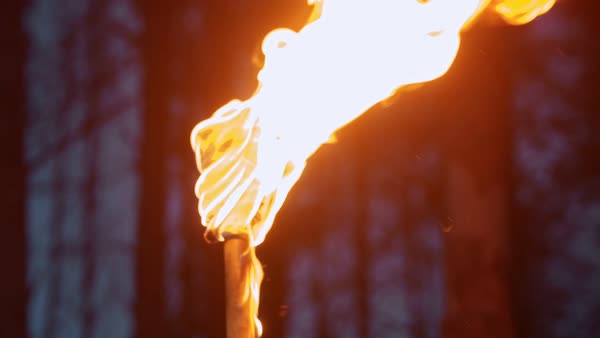 Handmade torch with piece of cloth burning on the stick - HD Royalty ...