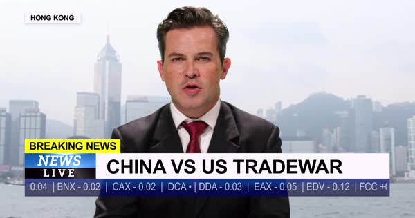 Male anchor speaking at news desk - 4K Royalty-free Stock Video Footage ...