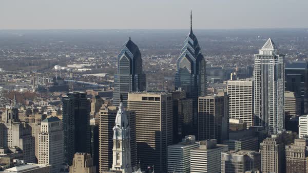 Aerial view of Philadelphia downtown. Shot in 2011. - 4K Royalty-free ...