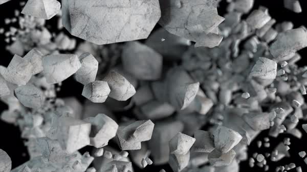 Explosion and destruction of the stone sphere in slow motion - Stock ...