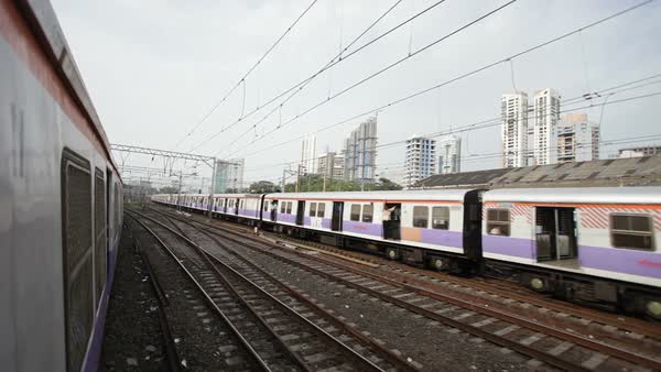 Western Railway local train in Mumbai, India. - Stock Video Footage ...