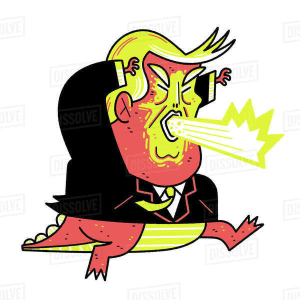 Cartoon illustration of the President of United States of America ...