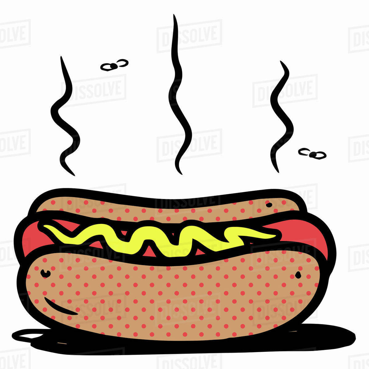 Illustration of stale hot dog against white background - Stock Photo ...