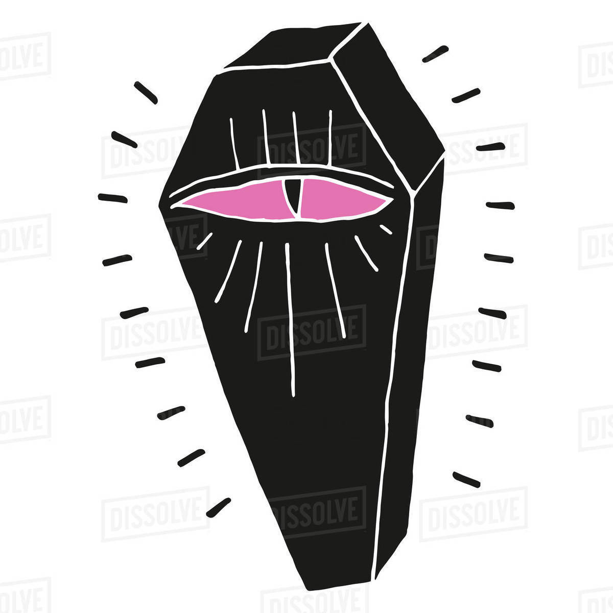 Illustration of coffin with an eye isolated on white background - Stock ...