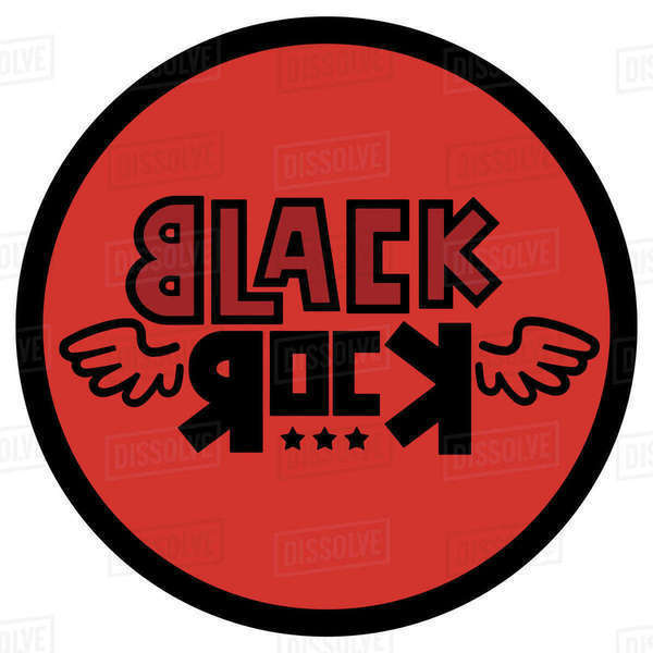 Illustration of Black Rock logo isolated on white background - Stock ...